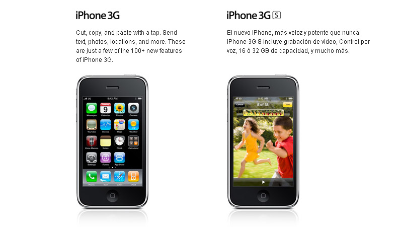 Diferencias entre el iPhone 3G y el iPhone 3GS